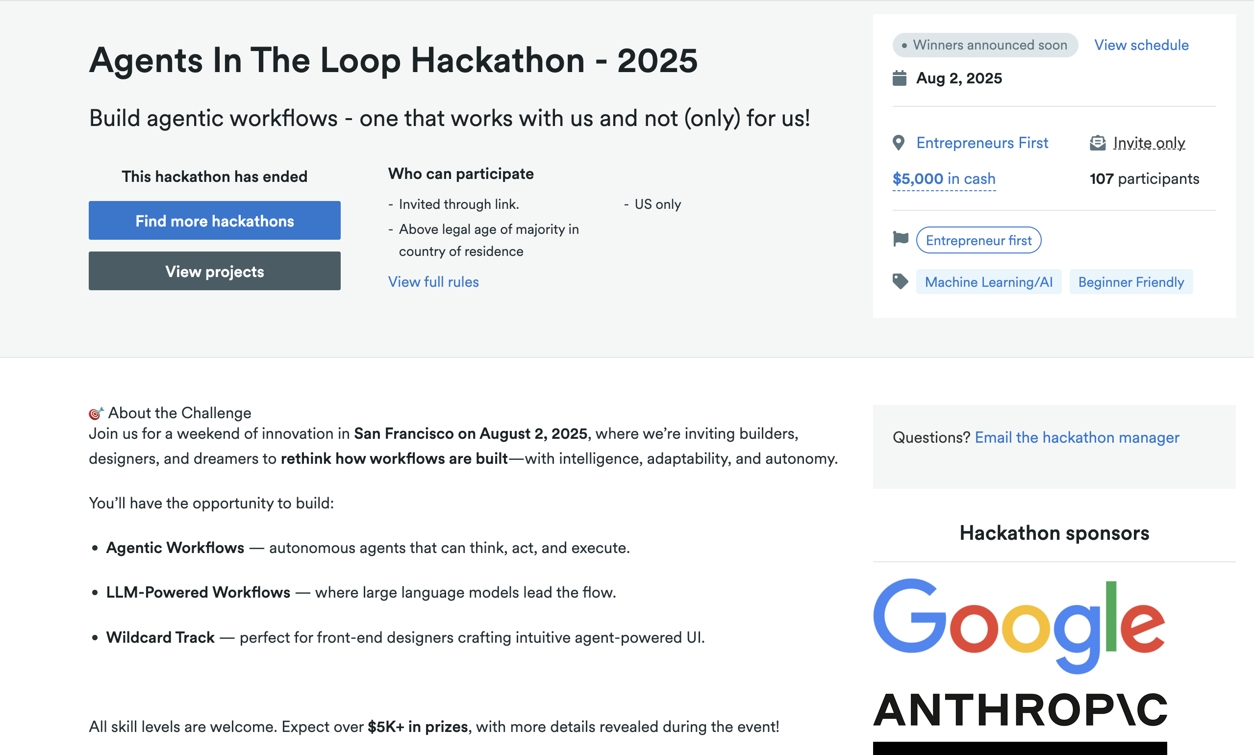 Agents In The Loop Hackathon - 2025 | Personal Website