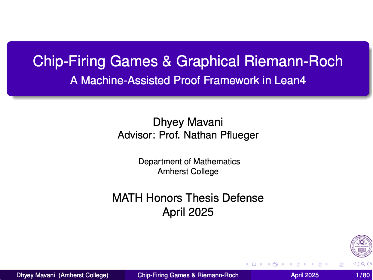 Math Thesis Defense - Lean4 Machine Assisted Proof Framework for Chip ...